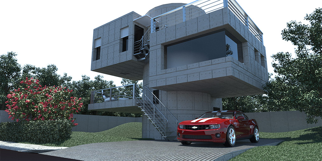 FluidRay RT Sample Modern House - FluidRay